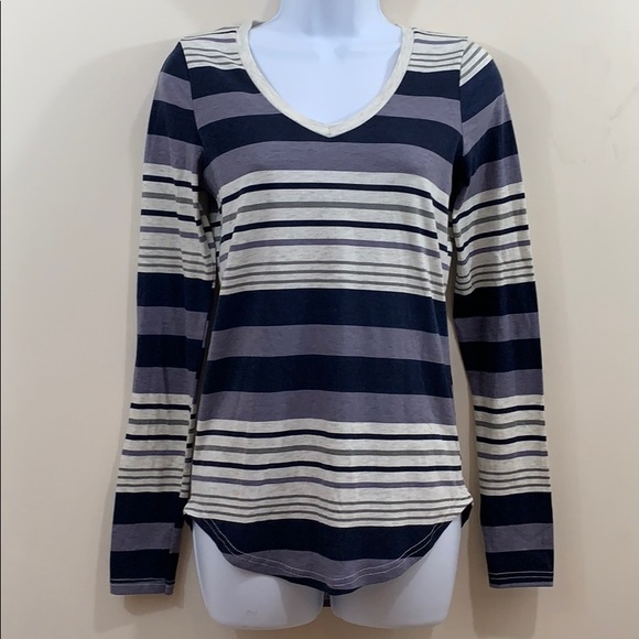 Poof! | Tops | Poof Long Sleeve Vneck Striped Shirt Size S | Poshmark